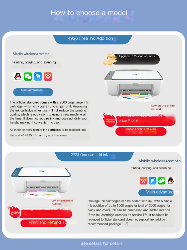 HP color printer copying and scanning small household items - DaDaGoods